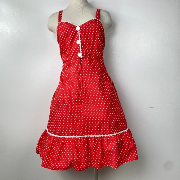 Vintage | Dresses | Vintage Jcpenney Red W White Polkadot Summer Dress ...